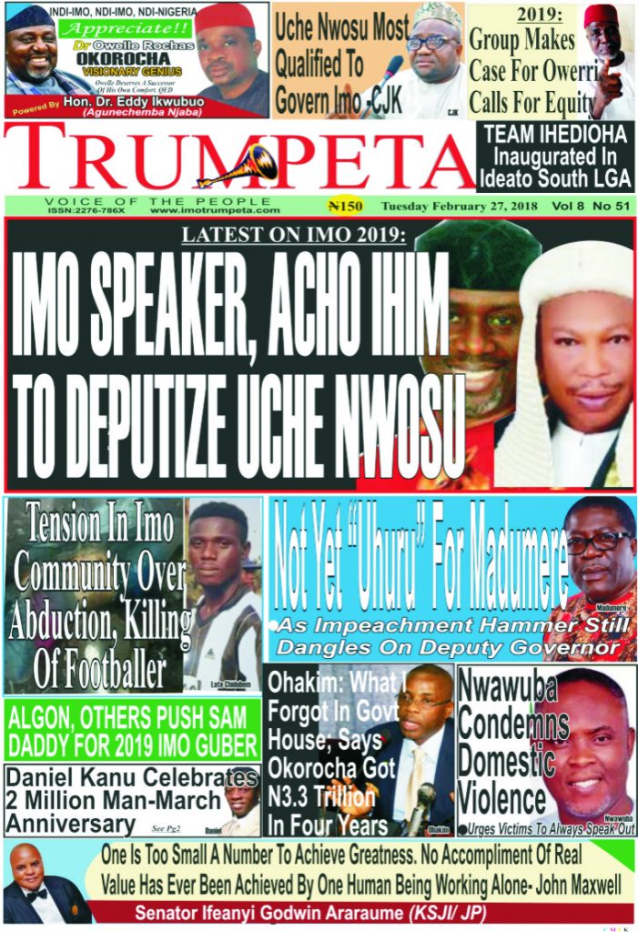 Cover | Imo Trumpeta newspaper